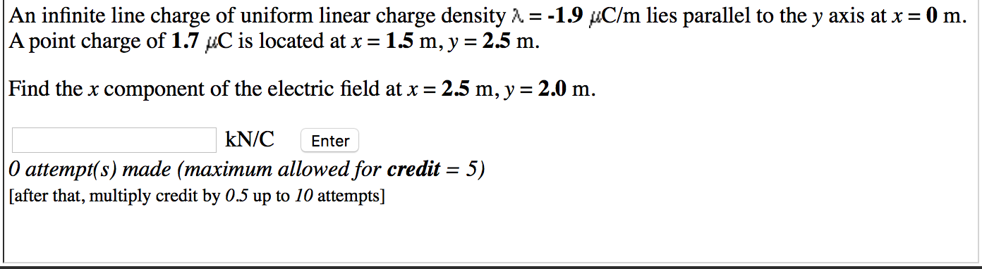 Solved An infinite line charge of uniform linear charge | Chegg.com