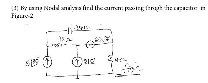 Solved By using Nodal analysis find the current passing | Chegg.com
