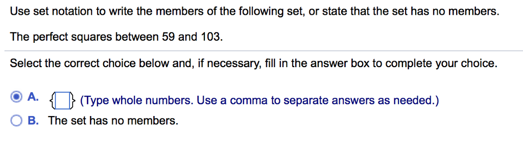 Solved Use set notation to write the members of the | Chegg.com