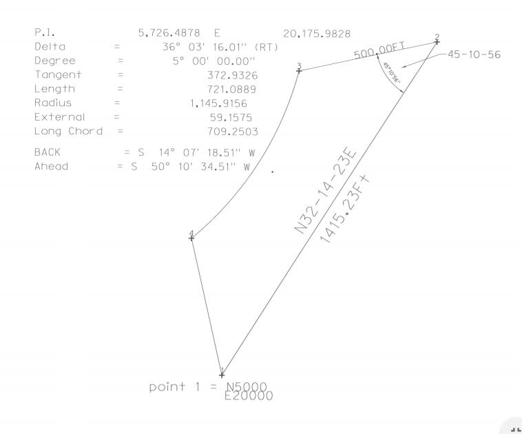 Solved Given the attached drawing, find the Azimuth and | Chegg.com