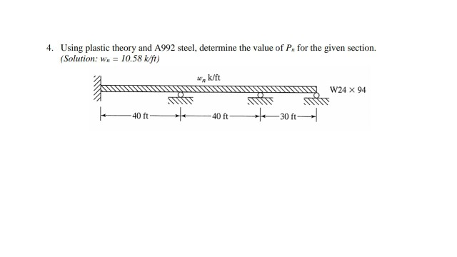 Solved Using plastic theory and A992 steel, determine the | Chegg.com