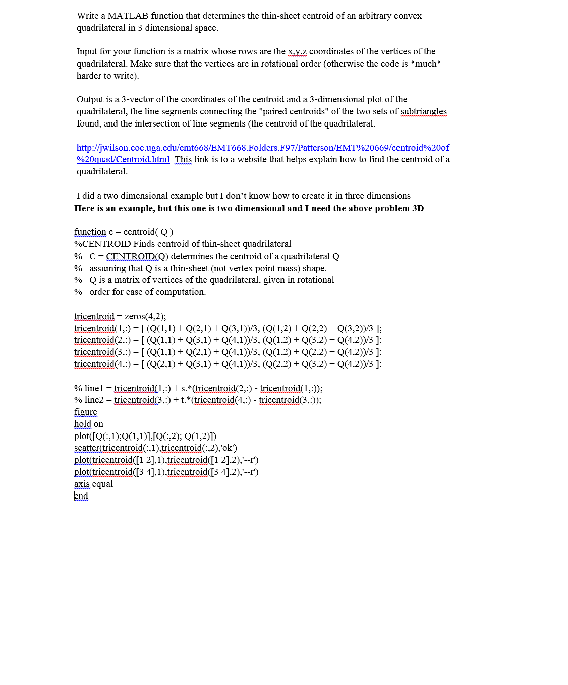 Write a MATLAB function that determines the | Chegg.com