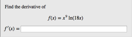 Solved For the function f(x) = [ln x]5 Find the derivative | Chegg.com