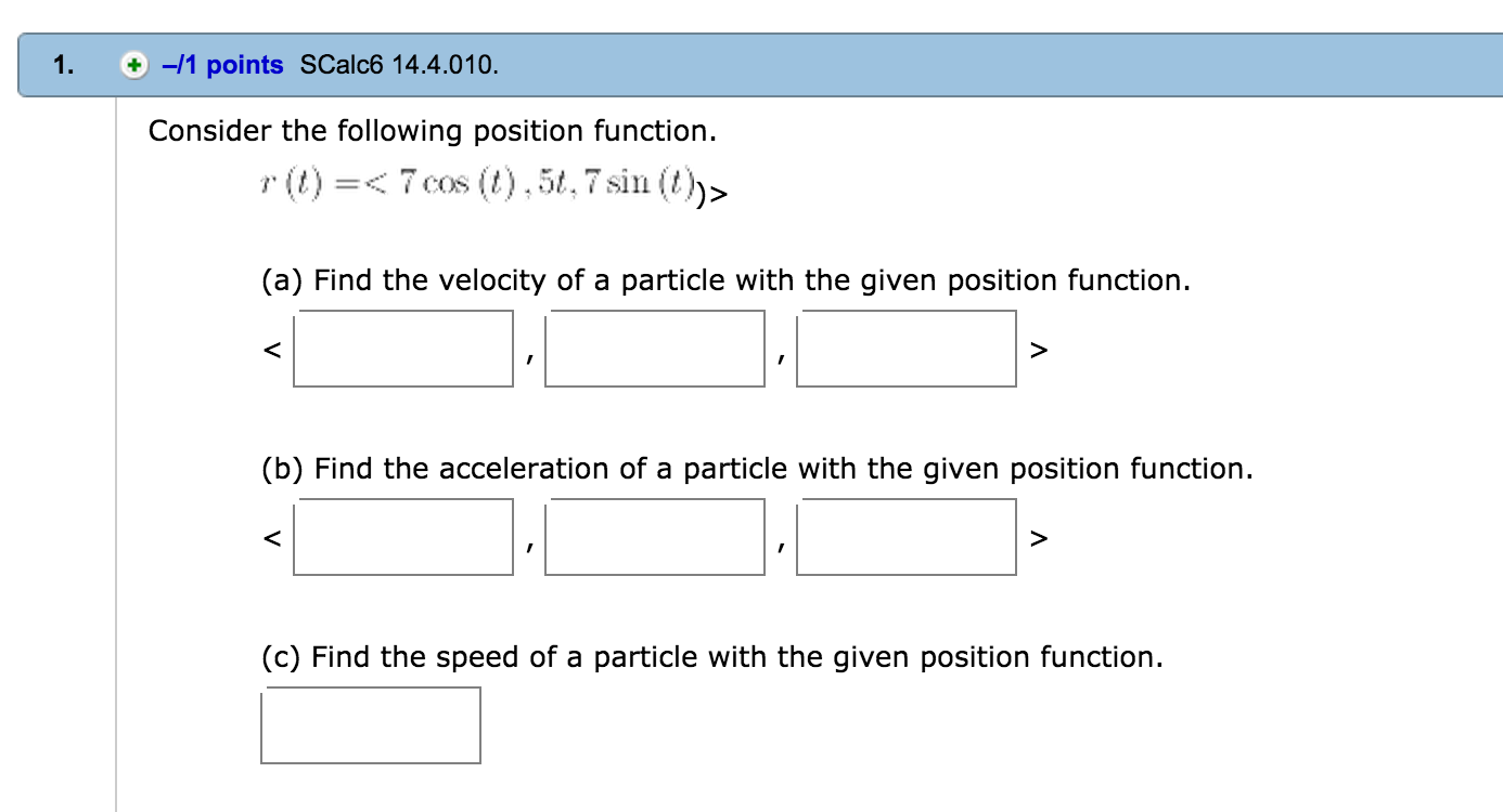 Solved Consider The Following Position Function Rt 