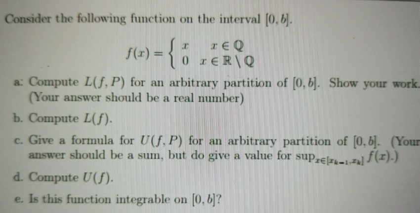 Solved Consider The Following Function On The Interval 0b 7471