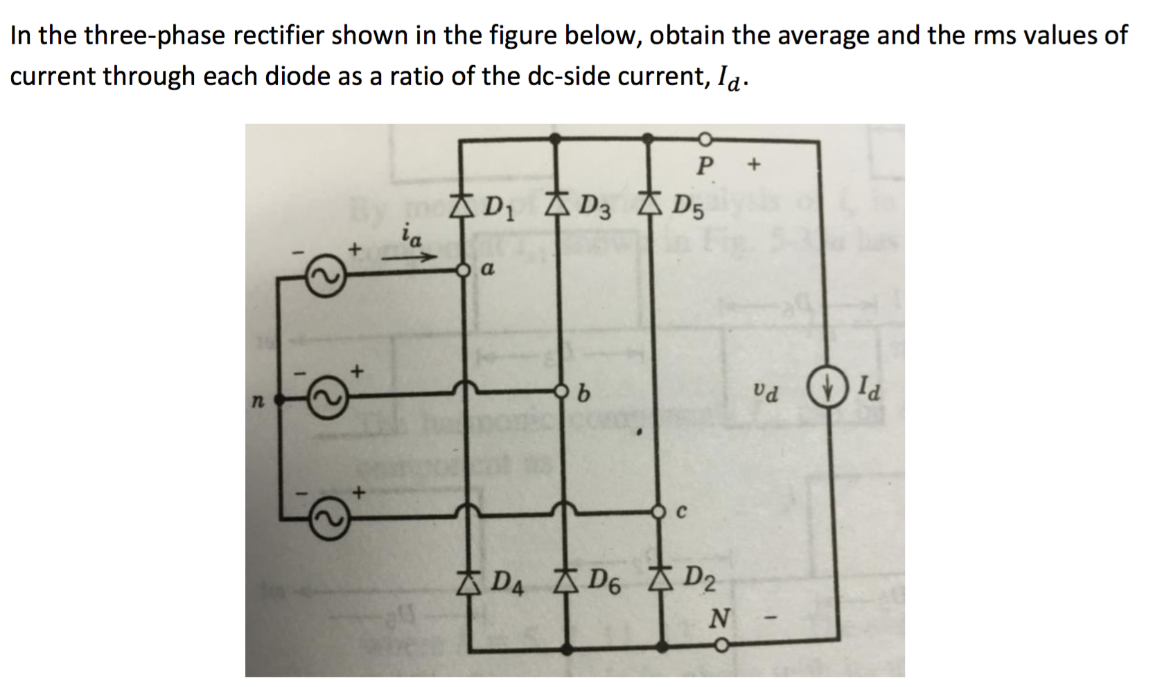 Solved In the three-phase rectifier shown in the figure | Chegg.com