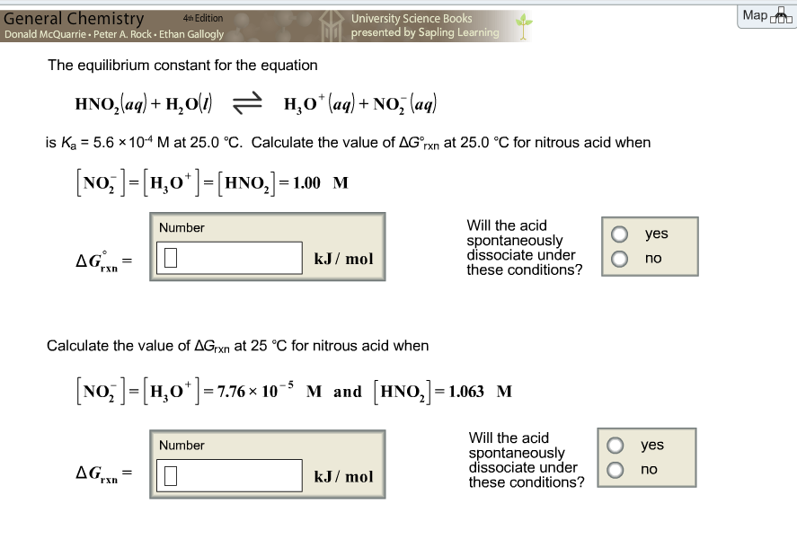 The equilibrium constant for the equation H NO2, (aq) | Chegg.com