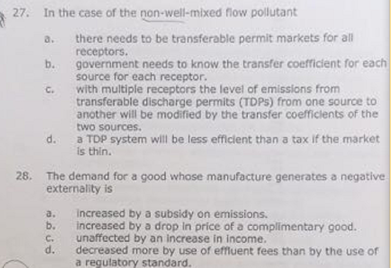 Solved In the case of the non-well-mixed flow pollutant | Chegg.com