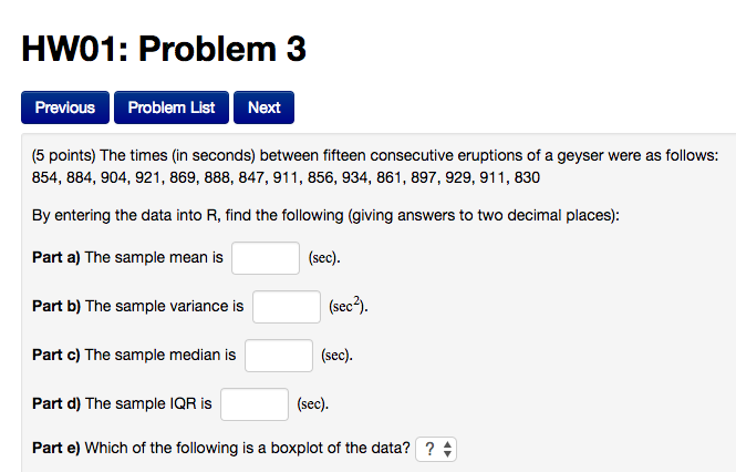 Solved HW01: Problem 3 Previous Problem List Next (5 points) | Chegg.com