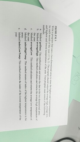 Solved Write a program that use a two-dimensional array to | Chegg.com