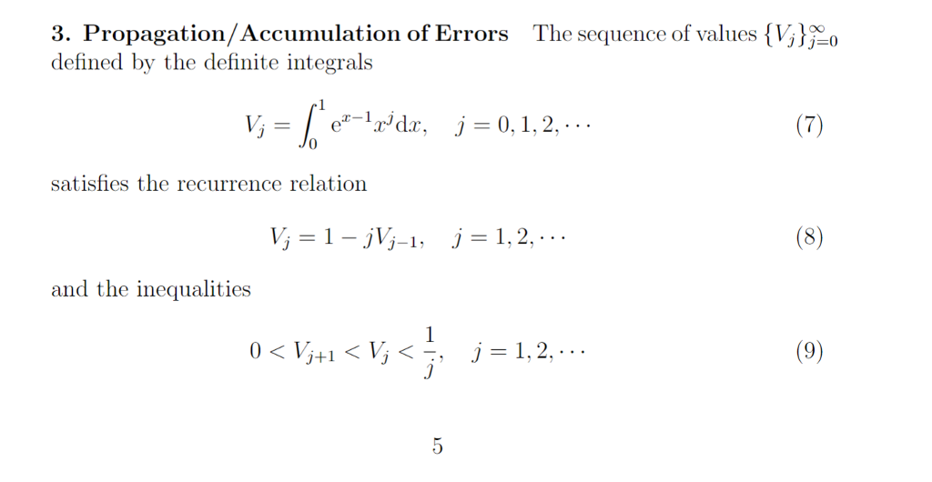 Solved 3. Propagation/Accumulation of Errors The sequence of | Chegg.com