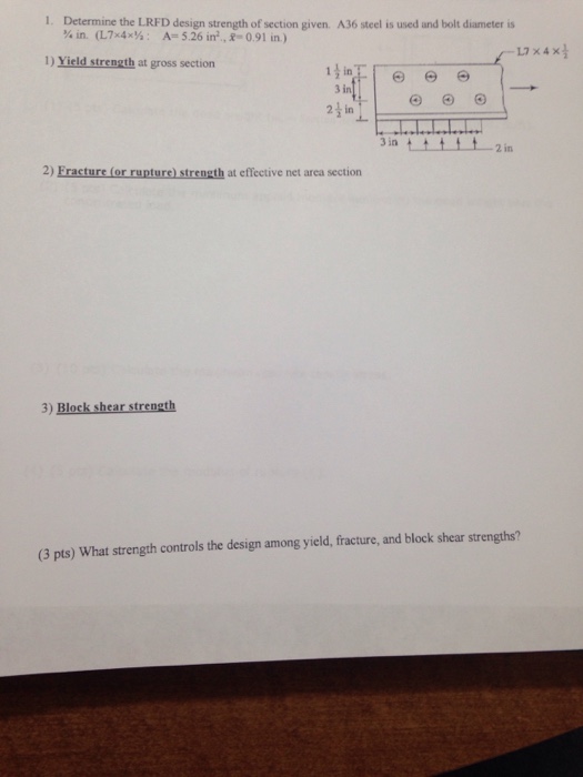 Solved Determine the LRFD design strength of section given. | Chegg.com