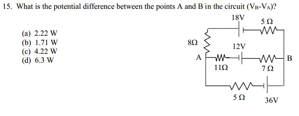 Solved What is the potential difference between the points A | Chegg.com