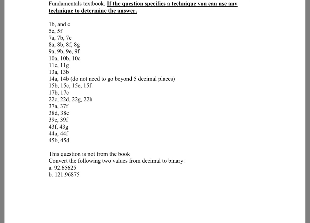 Solved Fundamentals textbook. If the question specifies a | Chegg.com
