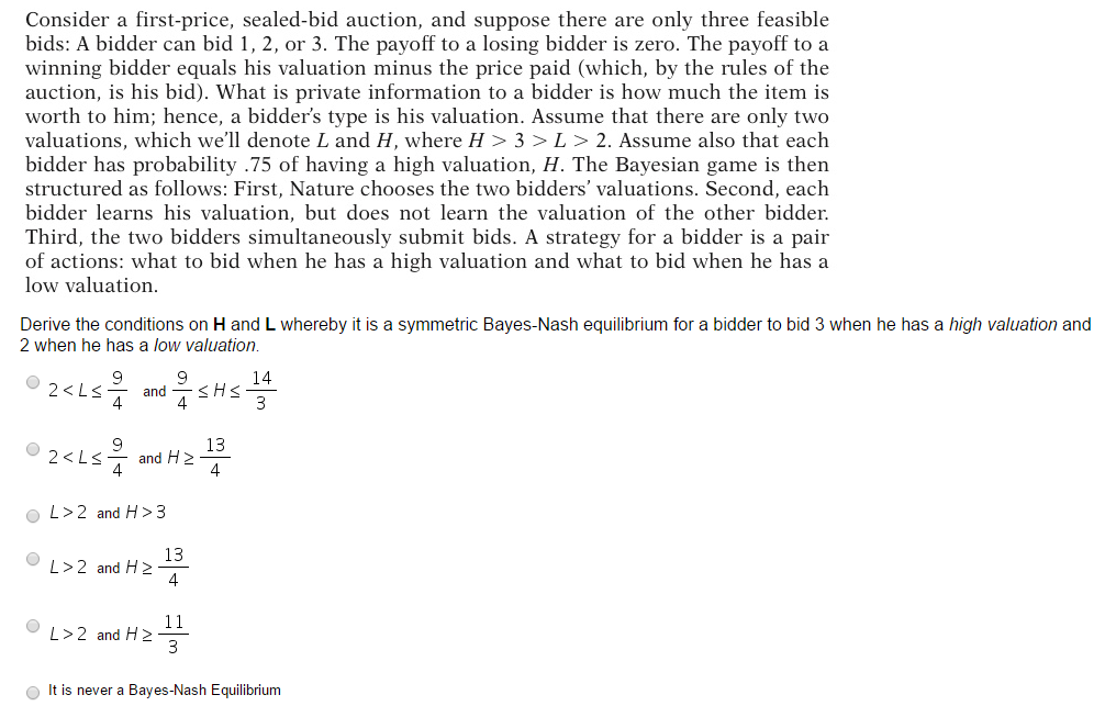 Solved Consider a first-price, sealed-bid auction, and | Chegg.com