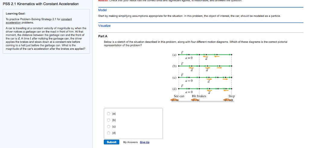 Solved PSS 2.1 Kinematics with Constant Acceleration | Chegg.com