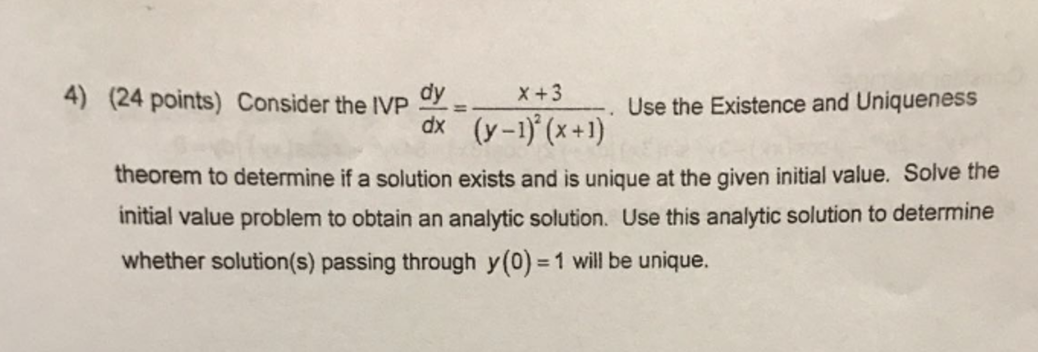 Solved Consider the IVP dy/dx = x + 3/(y - 1)^2 (x + 1). Use | Chegg.com