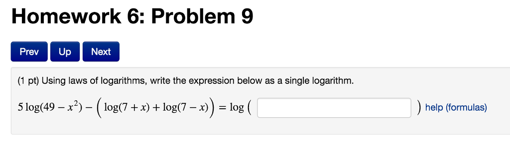 Solved Using laws of logarithms, write the expression below | Chegg.com