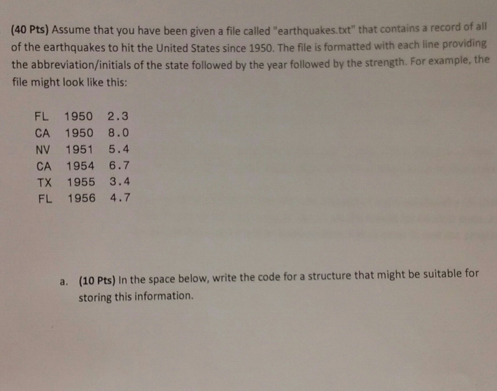 Solved 40 Pts Assume That You Have Been Given A File