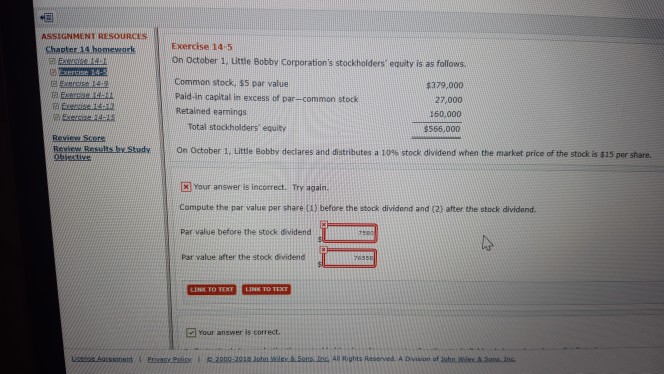 Solved ASSIGNMENT RESOURCES Chapter 14 homework Exercise 145 | Chegg.com