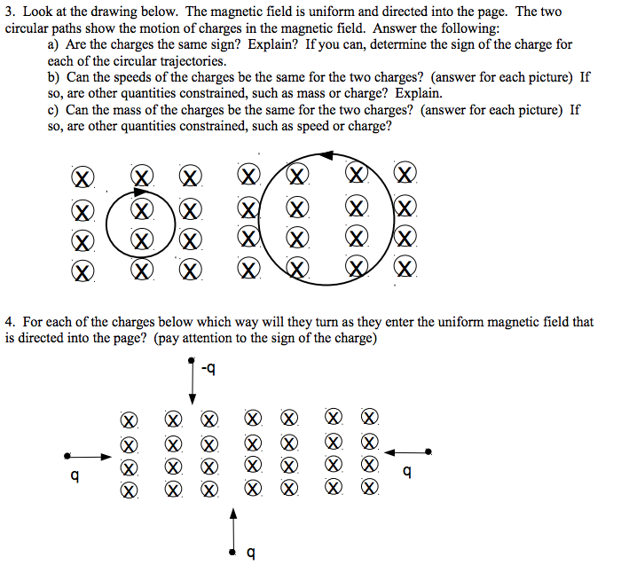 Solved Look at the drawing below. The magnetic field is | Chegg.com