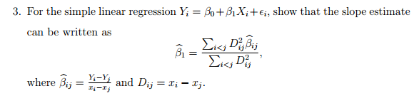 Solved For the simple linear regression, Y_i = beta_0 + | Chegg.com