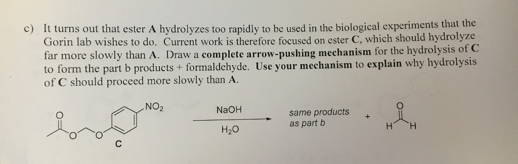 Solved Draw mechanism to explain base catalyzed hydrolysis | Chegg.com