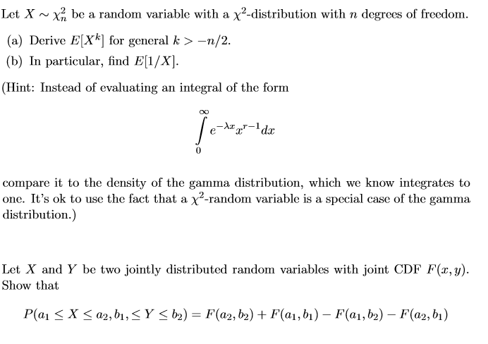 Solved Let X x^ 2 n be a random variable with a x^ 2- | Chegg.com