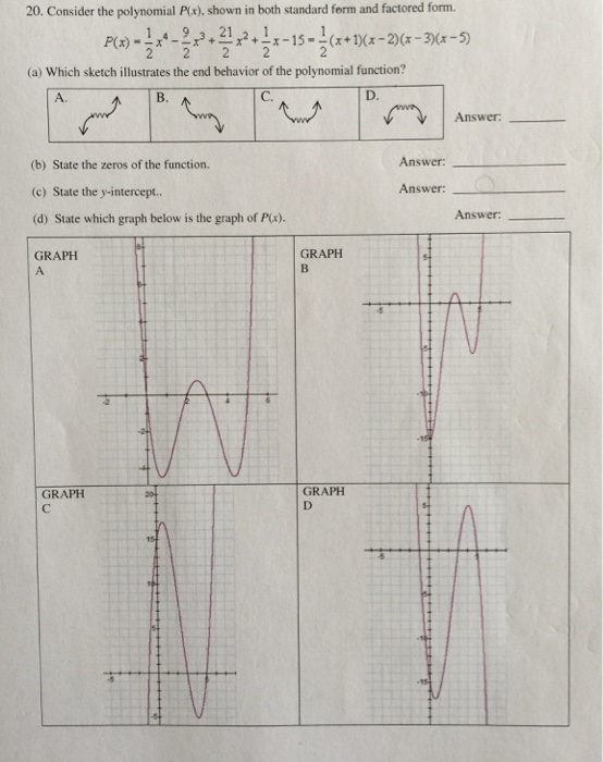 Solved Consider the polynomial P(x), shown in both standard | Chegg.com