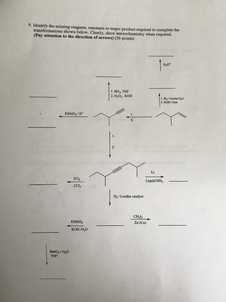 Solved Identify the missing reagents, reactants or major | Chegg.com