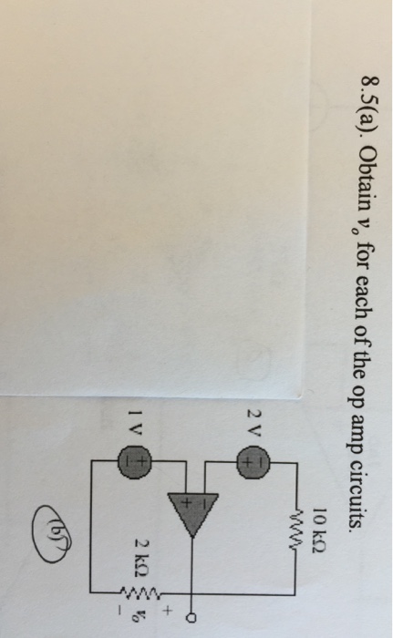 Solved 8.5(a). Obtain vo for each of the op amp circuits. | Chegg.com