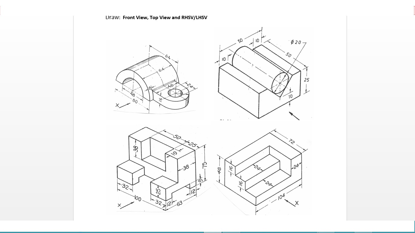 Solved Draw: Font View, Top View and RHSV/LHSV | Chegg.com