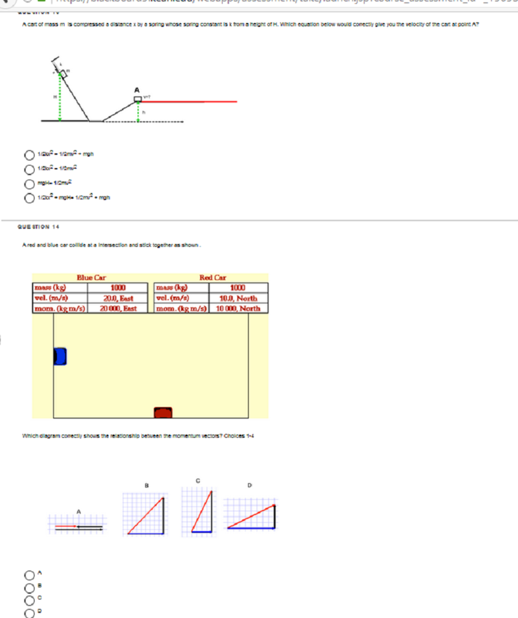 Solved A cart of mass m is compressed a distance x by a | Chegg.com
