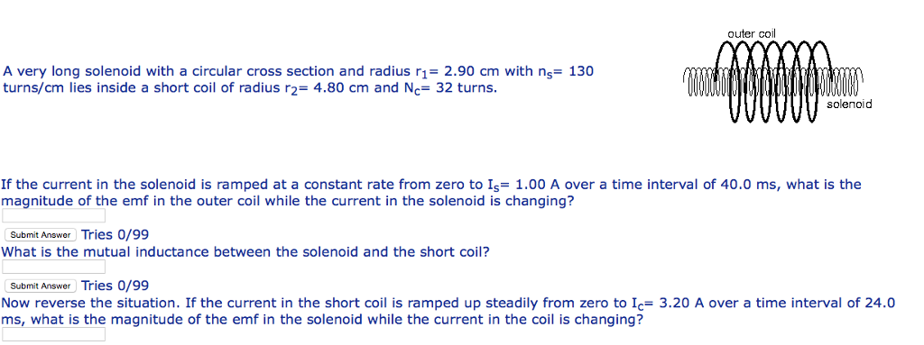 Solved A Very Long Solenoid With A Circular Cross Section