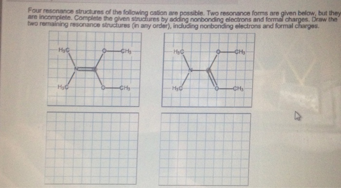 Solved Four resonance structures of the following cation are | Chegg.com