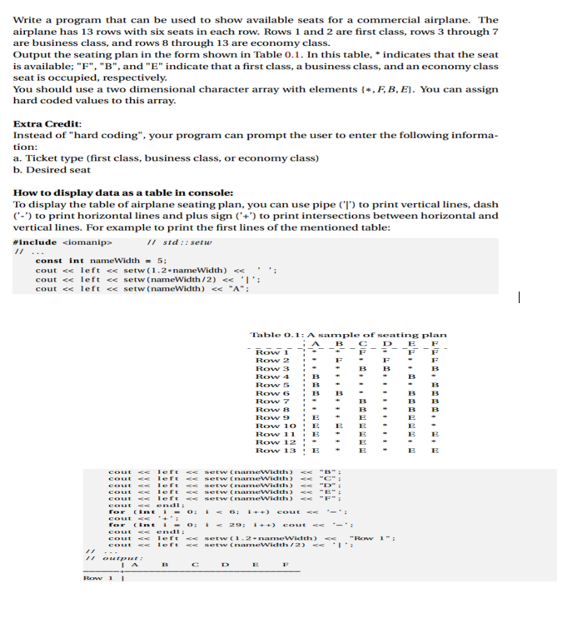 Solved Write a program that can be used to show available | Chegg.com