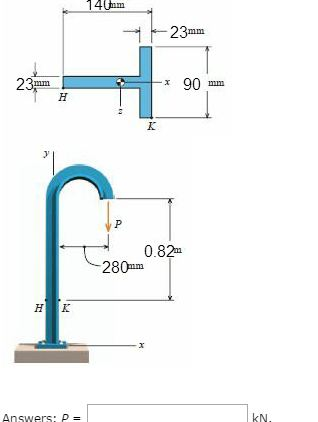 Solved The tee shape shown is used as a post that supports | Chegg.com