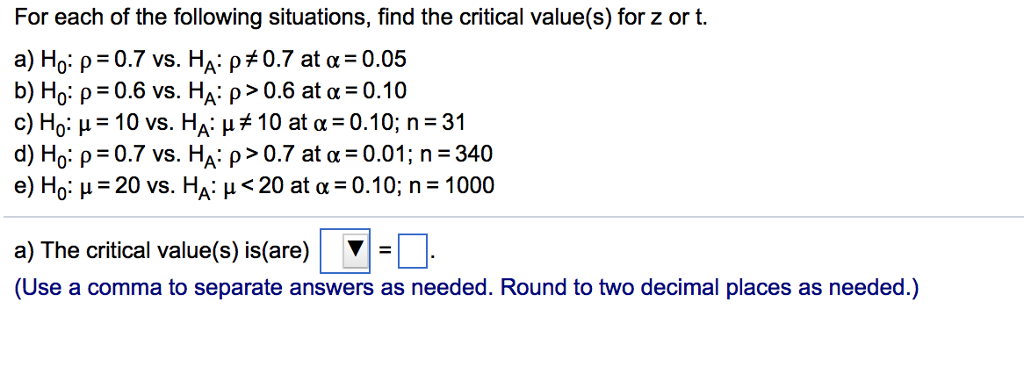Solved For each of the following situations, find the | Chegg.com