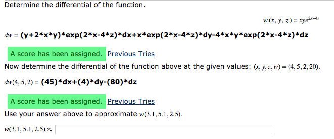 Solved Determine the differential of the function. w(x, y, | Chegg.com
