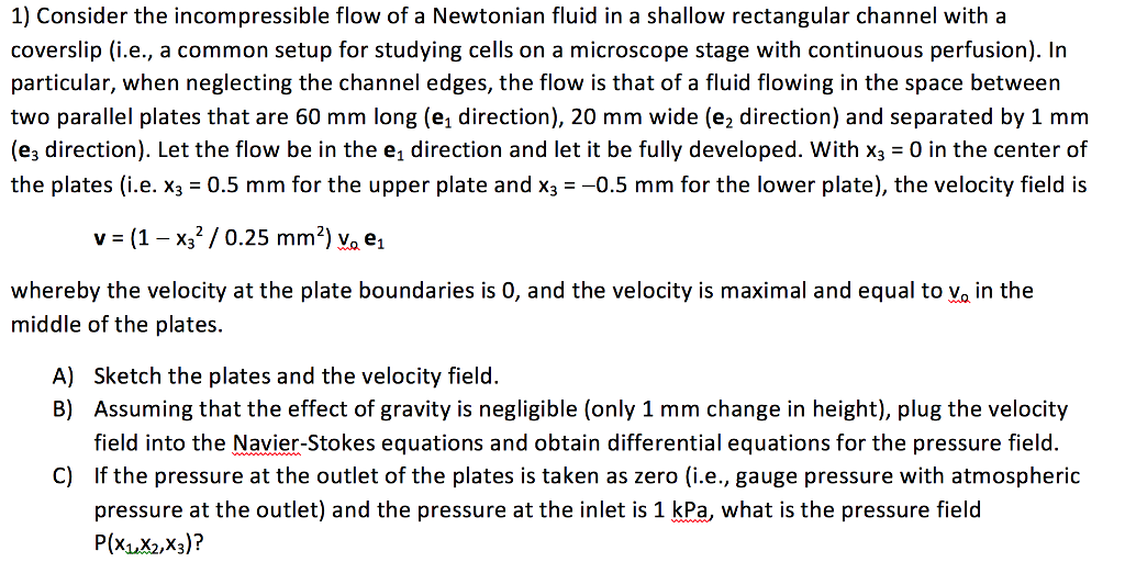Solved Consider the incompressible flow of a Newtonian fluid | Chegg.com