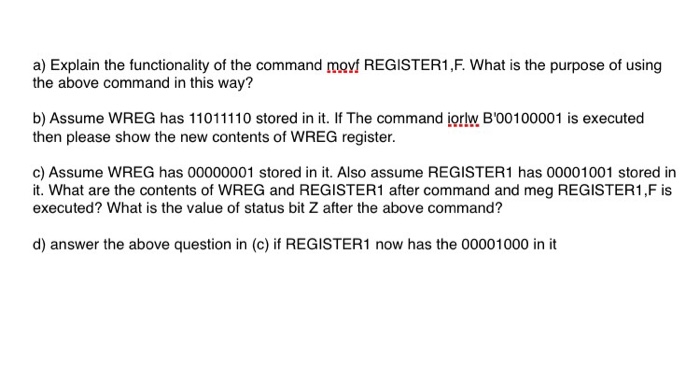 Solved Explain the functionality of the command move | Chegg.com
