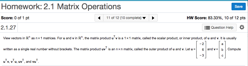 Solved View vectors in R^n as n times 1 matrices. For u and | Chegg.com