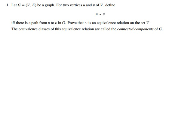 Solved 1. Let G = (V, E) be a graph. For two vertices u and | Chegg.com Solved 1. Let G = (V, E) be a graph. For two vertices u and | Chegg.com