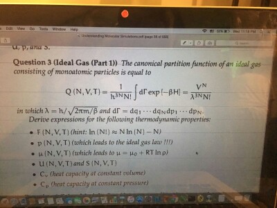 Solved The canonical partition function of an ideal gas | Chegg.com
