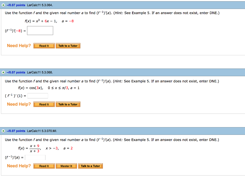 Solved +-/0.07 points LarCalc11 5.3.064 Use the function | Chegg.com