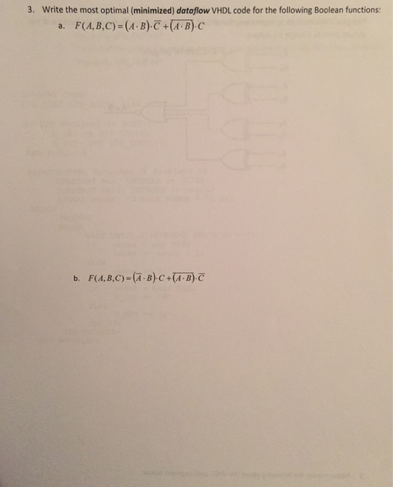 Solved Write The Most Optimal Minimized Dataflow Vhdl Code