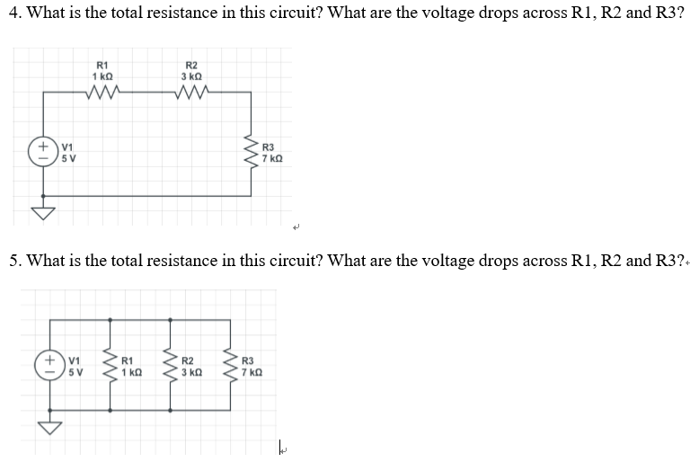 Solved are the voltage drops across RI R1 R2 R3 S. What is | Chegg.com