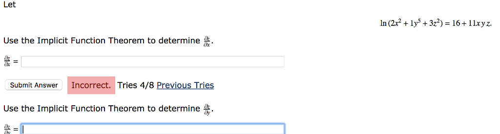Solved Let Use the Implicit Function Theorem to determine と | Chegg.com