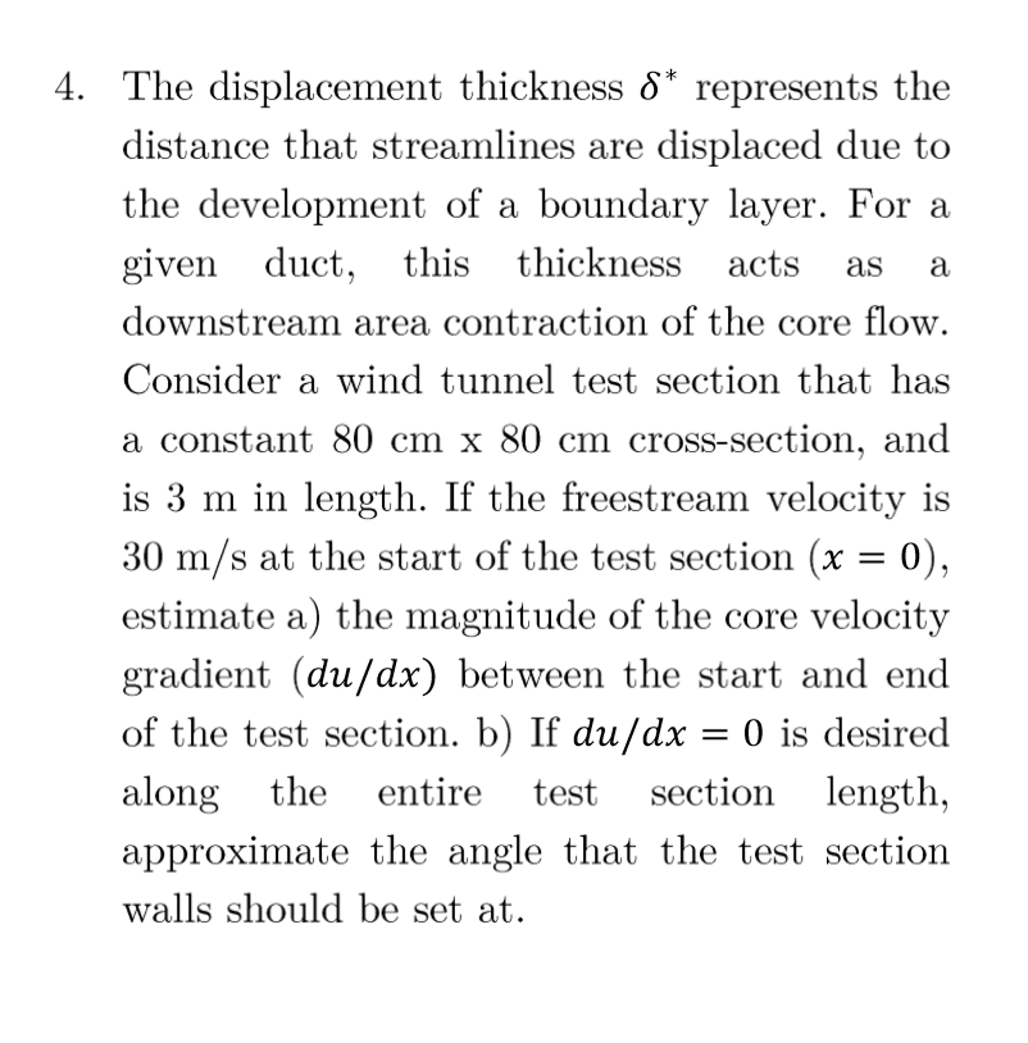 Solved The displacement thickness delta represents the | Chegg.com