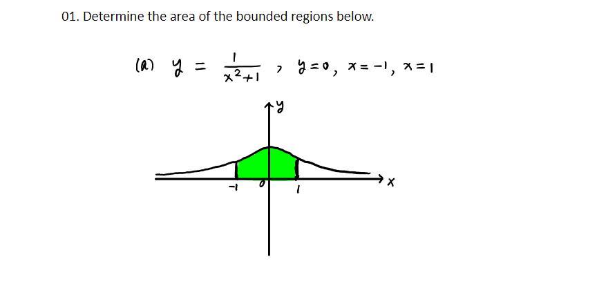 Solved 01. Determine the area of the bounded regions below | Chegg.com